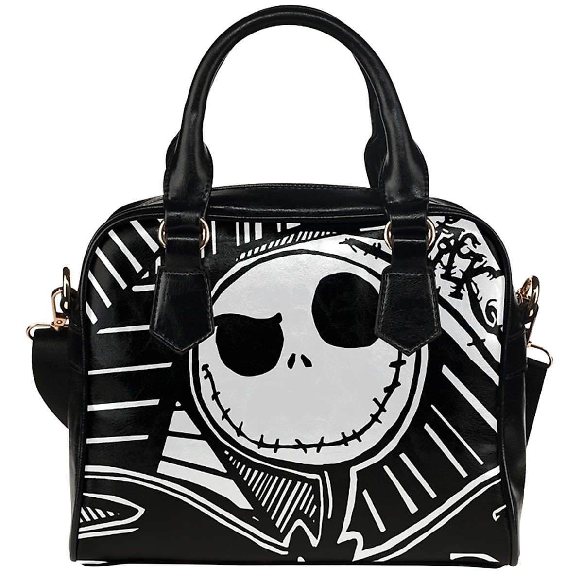High-grade PU Leather Women Shoulder Handbag Crossbody Bags with Jack Skellington Pattern