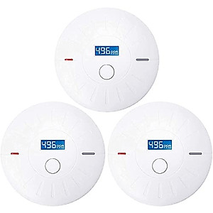 3 Pack 10 Year Battery Operated Smoke Detector and Carbon Monoxide Detector, Travel Portable Photoelectric Fire Co Alarm for Home, Kitchen