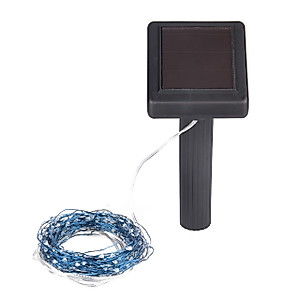 Solar Powered String Lights, 100 LED Copper Wire Lights, Waterproof Starry String Lights, Indoor/Outdoor Solar Decoration Lights For Gardens, Patios, Homes, Parties: 20 ft, Blue