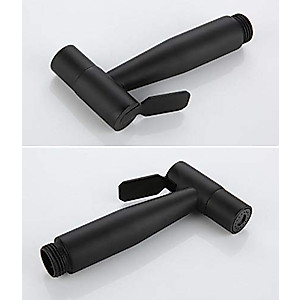 ifgswopq Bidet Spray Set, Toilet Bidet Set Black Brass Hot Cold Bathroom Toilet Shower Blow fed Spray Gun Nozzle Bidet Faucet Bathroom,A