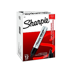 Sharpie Chisel Tip Pro Permanent Markers, King Size Black, 24-Count