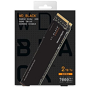 Western Digital WD 2TB WD_Black SN850 NVMe PCIe 4.0 M.2 Internal Gaming SSD Without Heatsink