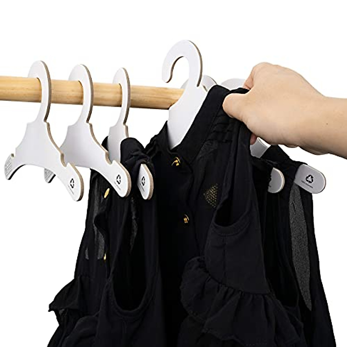 Koobay 9" Children Kids Coat Clothes Pants Eco Recyclable White Paper Cardboard Baby Hangers 36Pack