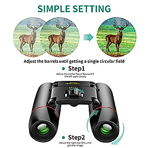 POLDR 12X25 Small Pocket Binoculars Compact Adults,Mini Kids Binoculars Boys for Bird Watching,Concert Theater Opera