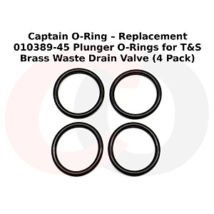 Captain O-Ring – Replacement Plunger O-Rings for 3-Tier Sink Drain, T&S Brass 010389-45 Twist Waste Drain Valve Rubber Stopper Oring (4 Pack)