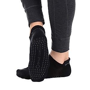 Great Soles Tabbed Grip Socks for Men - Non Slip Yoga Socks for Pilates, Barre, Ballet and Everyday Wear (XL - fits mens shoe sizes 12-15, Black)