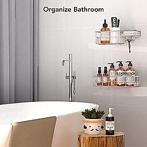 Shower Caddy Rack Organizer Wall Mount, HOMEASY rv Shower Organizer Adhesive No Drilling, 304 Stainless Steel Storage Shower Caddy Shelf with Hooks Soap Dish for Bathroom,Toilet,Kitchen,rv -2 Pack