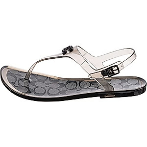 COACH Women's Natalee Jelly Sandals Black Rubber 8 B - Medium