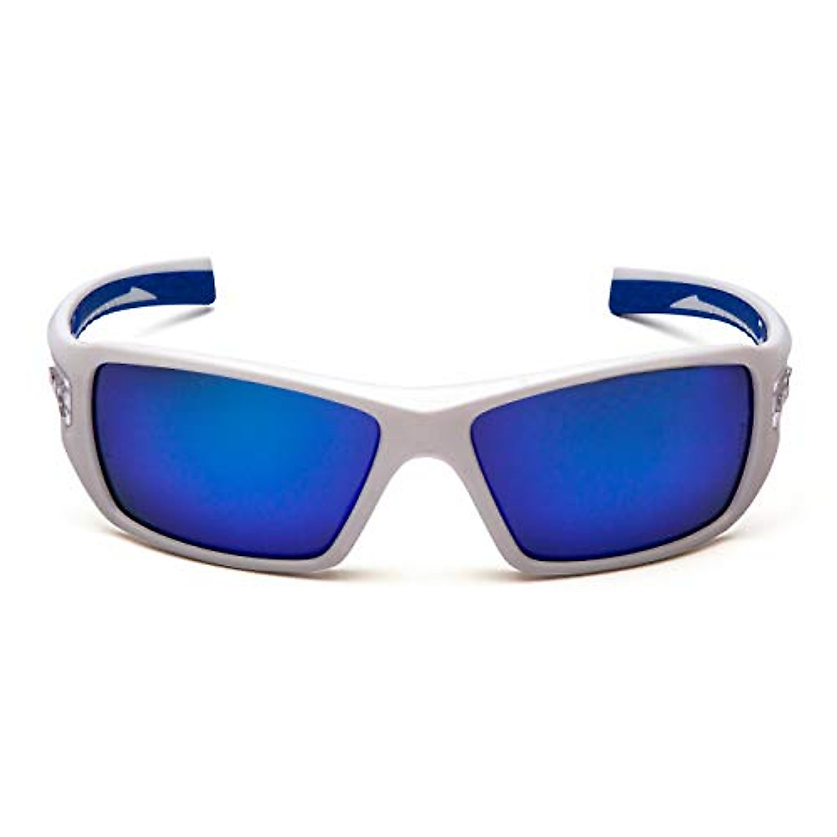 Pyramex Safety Velar Safety Glasses, White-Blue Frame/Ice Blue Mirror Lens Medium