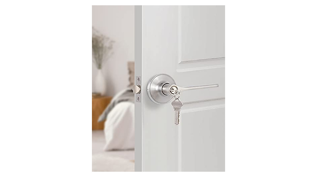 GITRANG 3-Pack Door Levers - Keyed Alike Satin Nickel