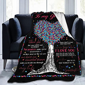 Personalized Blanket to My Grandma from Granddaughter Birthday Gifts for Grandma Mothers Day Best Retirement Gift Super Soft Warm Fuzzy Throw Blanket for Bed Couch Chair 50"x 40"