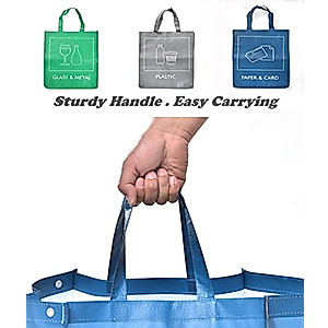 YOUNG DA Reusable Recycle Bin Bags, Separate Recycling Trash Bins Box for Home Kitchen Garden, Recyclable Waste Sorting Organizer Waterproof Compartment Container(3pcs)