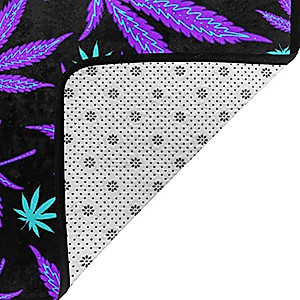 Otogodine Ultra Soft Luxury Modern Area Rugs Purple Weed Leaves Carpets for Bedroom Living Room Large Thick Floor Rug Nursery Home Decor Mats 60 X 39 Inch