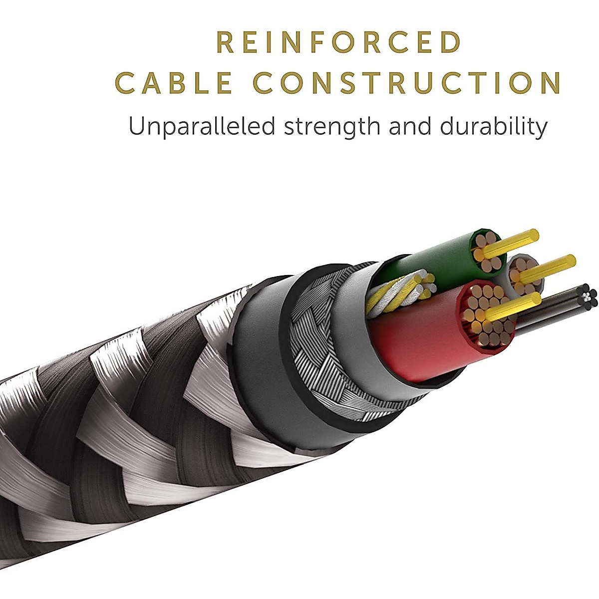 Native Union Belt Cable Universal - 6.5ft Ultra-Strong Reinforced [MFi Certified] Durable Charging Cable with 3-in-1 Adaptor for Lightning, USB-C and Micro-USB Devices (Zebra)