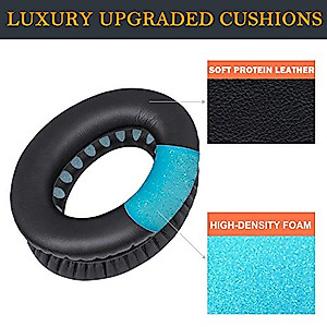 Professional Replacement Earpads Cushions for Bose QuietComfort 35 (QC35) & Quiet Comfort 35 II (QC35 ii) Headphones, Ear Pads with Softer Leather, Noise Isolation Foam, Added Thickness (Black)