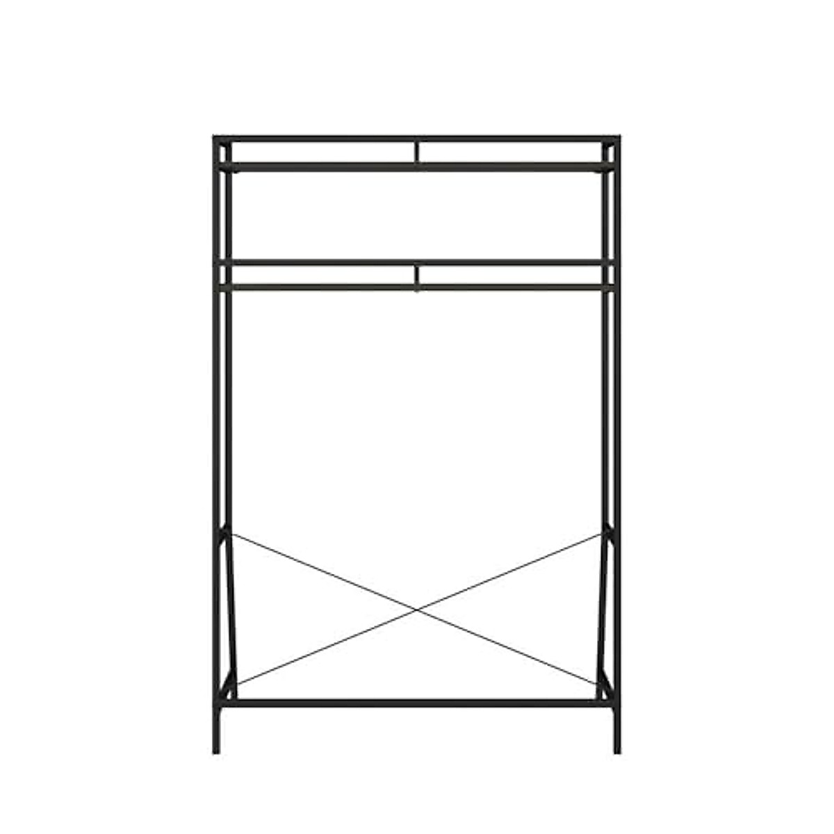 Novogratz Beverly Over-The-Bed Storage for Twin & XL Twin Beds (18.5" L x 42.83" W x 64.86" H), Espresso/Black