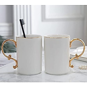 DVTEL Bathroom Five-Piece Set, Wash and Gargle Set, Simple Couple, Brush Teeth, Gargle Cup, Ceramic Bathroom Supplies