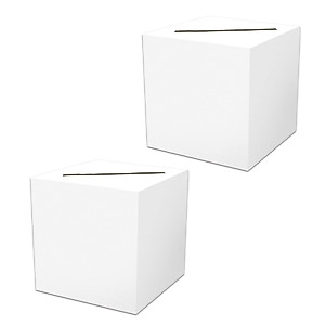Beistle 2 Piece All-Purpose White Gift Card Boxes For Wedding Receptions, Anniversaries, Birthday Parties, And Graduations