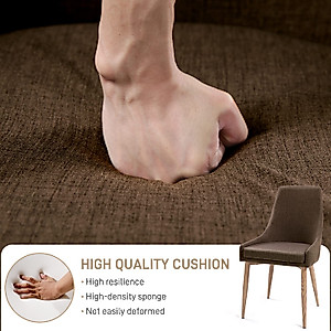 E&D FURNITURE Dining Chairs Set of 4, Dining Room Chairs Fabric Kitchen Chairs Set of 4 Sillas de Comedor Mid Century Modern Upholstered Dining Chairs 4 Pack Accent Chairs with Legs, Brown