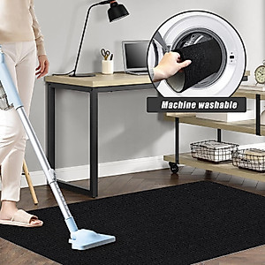 2Pcs Office Chair Mat for Hardwood & Tile Floor, 48 "x36 Computer Desk Chair Mat, Home Floor Protector Mat, Under Desk Low-Pile Rug, Anti-Slip, Easy to Clean (Black)