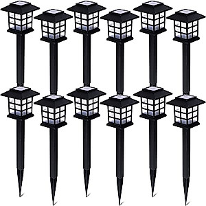 Zone Tech Outdoor Solar Powered Light – LED 24 Pack Bright Premium Quality Rain-Proof Walkway Path Patio Yard Lawn Garden LED Lamp (24 Pieces)