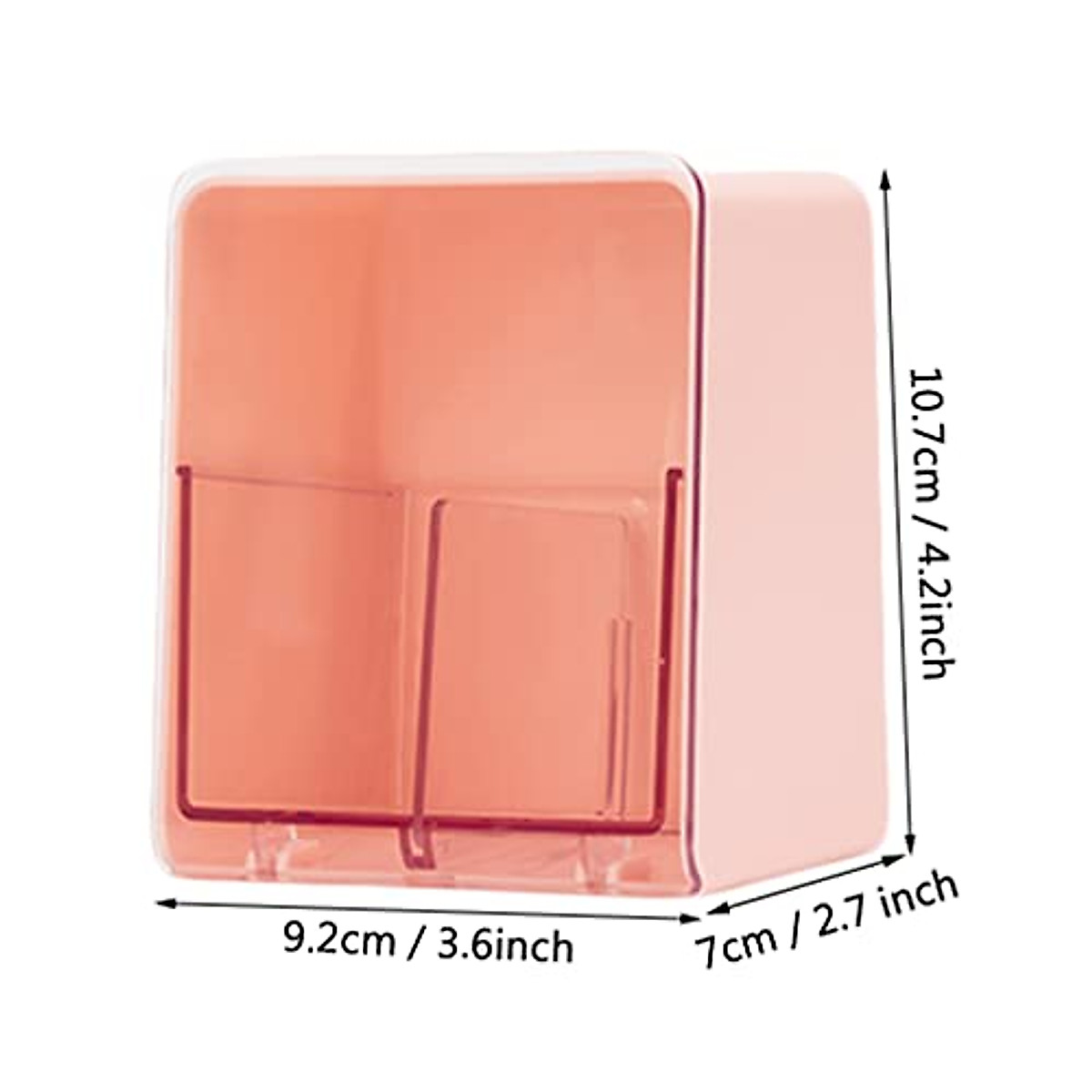 Obsoorth Qtip Cotton Pad Holder Dispenser Clear Cotton Ball and Swab Organizer Plastic Cotton Round Container Set with Hinged Lid Press Out for Home Bathroom Storage Small Things, 2 Sections (Pink)