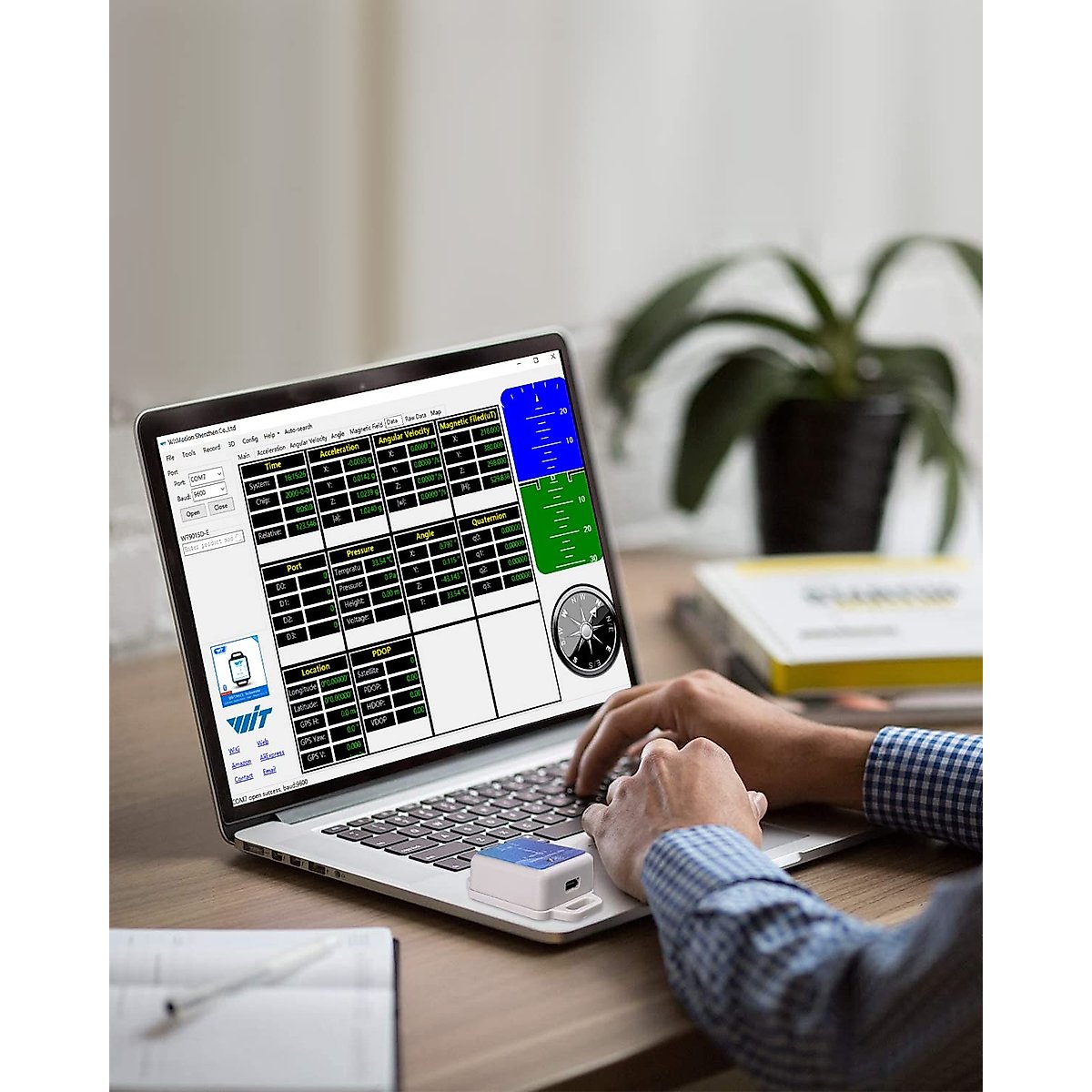 【9-Axis Offline Accelerometer Data Logger】WT901SDCL High-Precision Gyroscope+Angle (XY 0.05° Accuracy)+Magnetometer with Kalman Filtering, MPU9250 200Hz Inclinometer Sensor with 16G SD Card