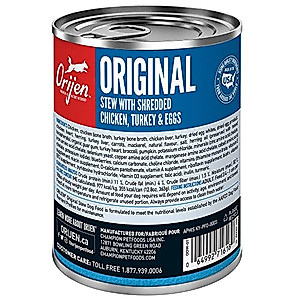 ORIJEN Grain-Free Real Meat Shreds Original Stew Premium Wet Dog Food, 12.8 oz, Case of 12, 12 X 12.8 OZ