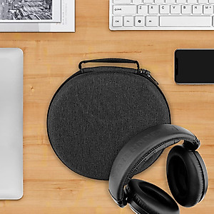 Geekria Shield Headphones Case Compatible with Sennheiser HD598, HD650, HD600, HD558, HD518, HD280 Pro, Case, Replacement Hard Shell Travel Carrying Bag with Cable Storage (Dark Grey)