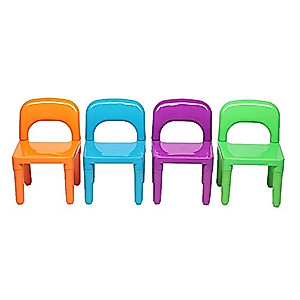 MENGKSet of Plastic Table and Chair for Children, One Desk and Four Chairs (50x50x46cm)