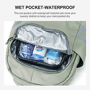 Gym Backpack for Women with Shoes Compartment & Wet Pocket, Large Travel Laptop Backpack Waterproof, Sports Backpack Gym Bag,Green