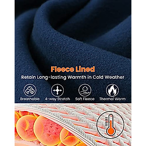 G4Free Women's Fleece Lined Bootcut Yoga Pants with Pockets High Waisted Flare Thermal Winter Denim Jeggings (Navy,XL)