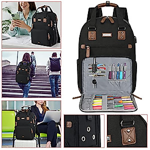 Crochet Bag, Knitting Bag Backpack and Totes Organizer with USB Charging Port, Large Yarn Storage Tote Bag Yarn Holder Case for Carrying Projects, Knitting Needles, Crochet Hooks,fits 15.6 inch Laptop