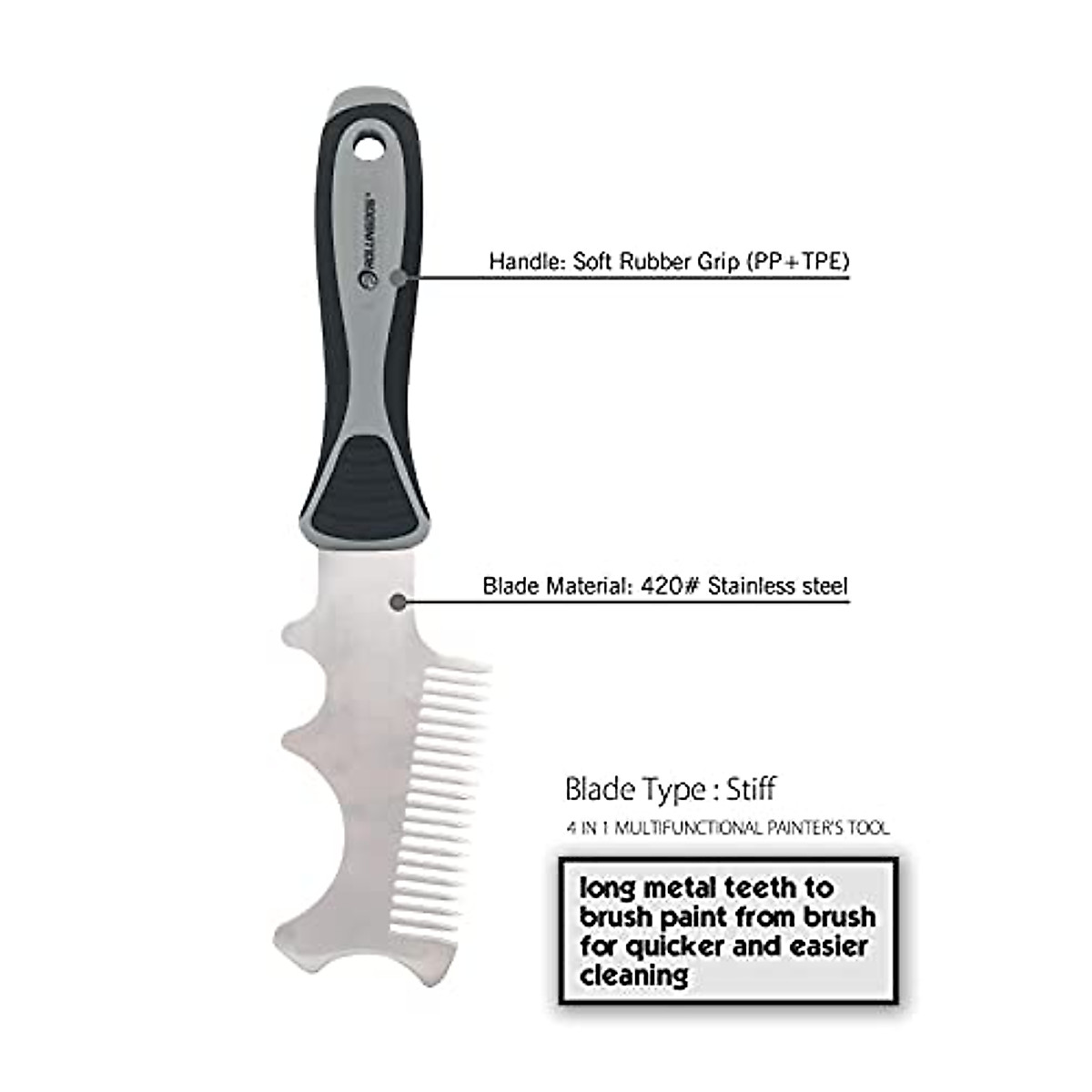 ROLLINGDOG 4 in 1 Paint Brush Comb - Paint Brush&Roller Cleaner Tool