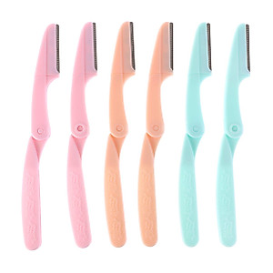 Frcolor 6pcs Eyebrow Razor Shaper Cheek Facial Hair Removers Trimmer for Women Ladies