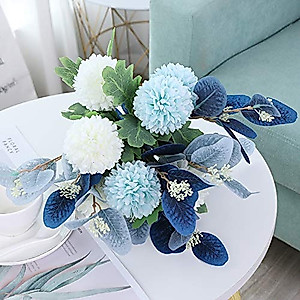 NAWEIDA Artificial Flowers with Vase Faux Hydrangea Flower Arrangements for Home Garden Party Wedding Decoration