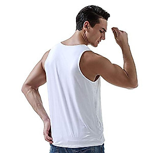 AORGSVI Men's Tank Tops Undershirts 3-Pack, Crew Neck Modal Comfort Soft Multipack A-Shirt White