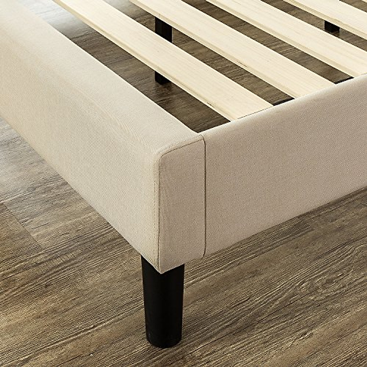 ZINUS Misty Upholstered Platform Bed Frame / Mattress Foundation / Wood Slat Support / No Box Spring Needed / Easy Assembly, Taupe, Queen
