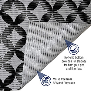 Fresh Kitty Durable XL Jumbo Foam Litter Box Mat – BPA and Phthalate Free, Water Resistant, Traps Litter from Box, Scatter Control, Easy Clean Mats – Gray Pattern 40”x 25” (9052)