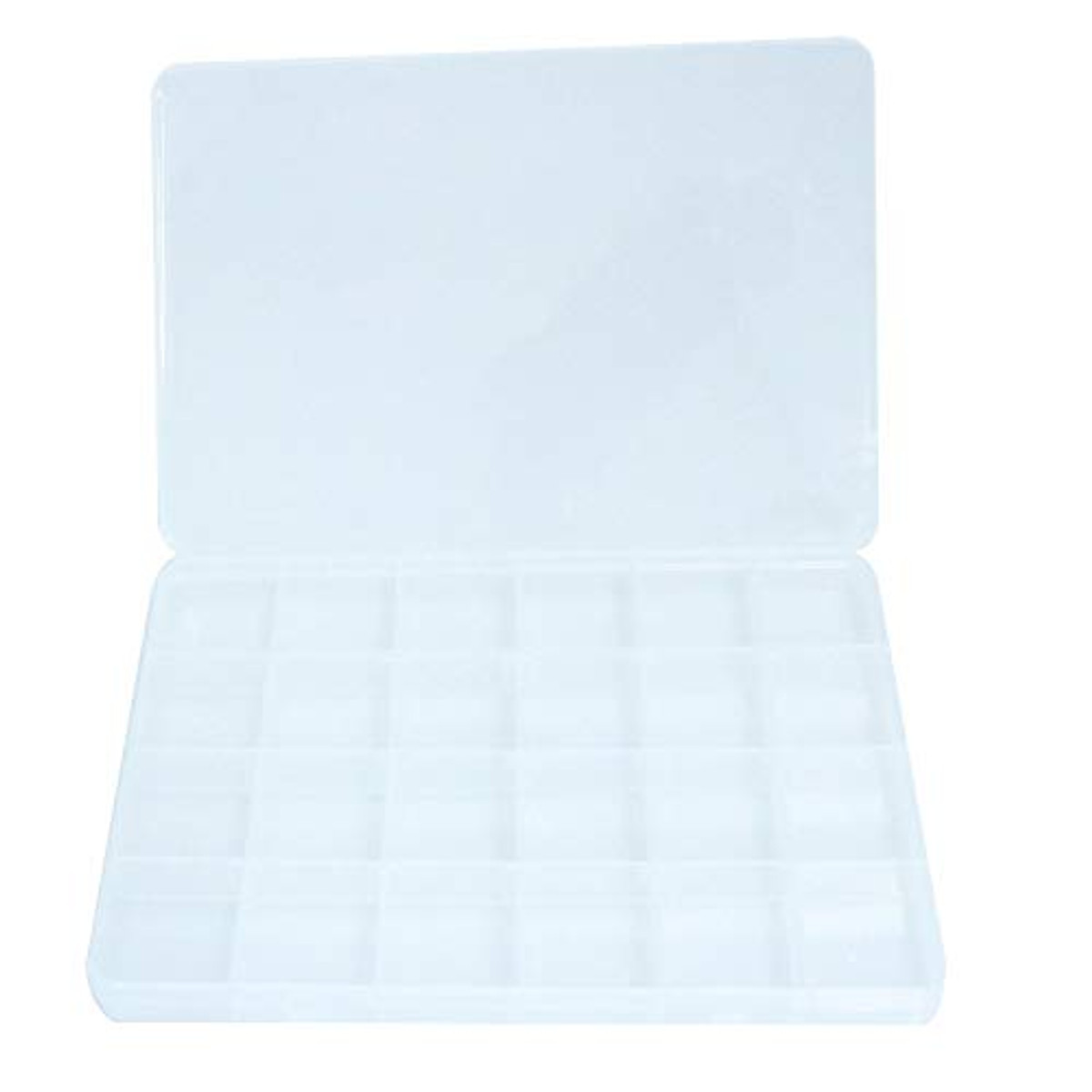 RLECS 2PCS 24 Slots Transparent Plastic Jewelry Organizer Box Compartment Storage Container for Bead Rings Jewelry Display Organizer