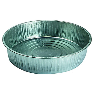 Little Giant® Galvanized Utility Pan | Metal Oil Pan | Galvanized Feed Pan | 13 Quart