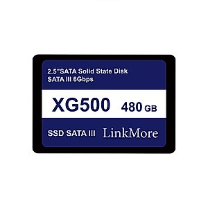 LinkMore XG500 480GB 2.5" SATA III (6Gb/s) Internal SSD, Solid State Drive, Read Speed Up to 500MB/s, 2.5 inch for Laptop and PC Desktop