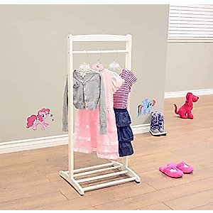 Niceful White Kids Dress Up Rack, Child Garment Rack, Girls Toddlers Clothes Rack, Dress Up Storage Kids Costume Organizer, Hanging Armoire Closet Unit Furniture for Dramatic Play