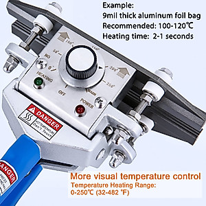 Fanlocn Mylar Bag Heat Sealer, Crimp Heat Sealer, Integrated Type Portable Hand Held Heat Sealer For Plastic Bags Snack Bag Food Storage (16 inch)