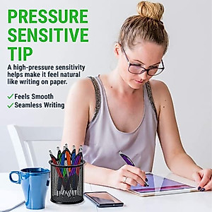 Stylus Pen, 2 in 1 Capacitive Stylus & Ballpoint Click Pen with Comfort Grip for Universal Touchscreen Devices, Tablets,iPad, iPhone 6,6 Plus, iPod, Android,Samsung Galaxy (Metallic 5 Pack)