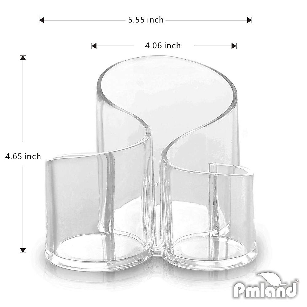 PMLAND Large Wavy Acrylic Makeup Brush and Cosmetic Holder