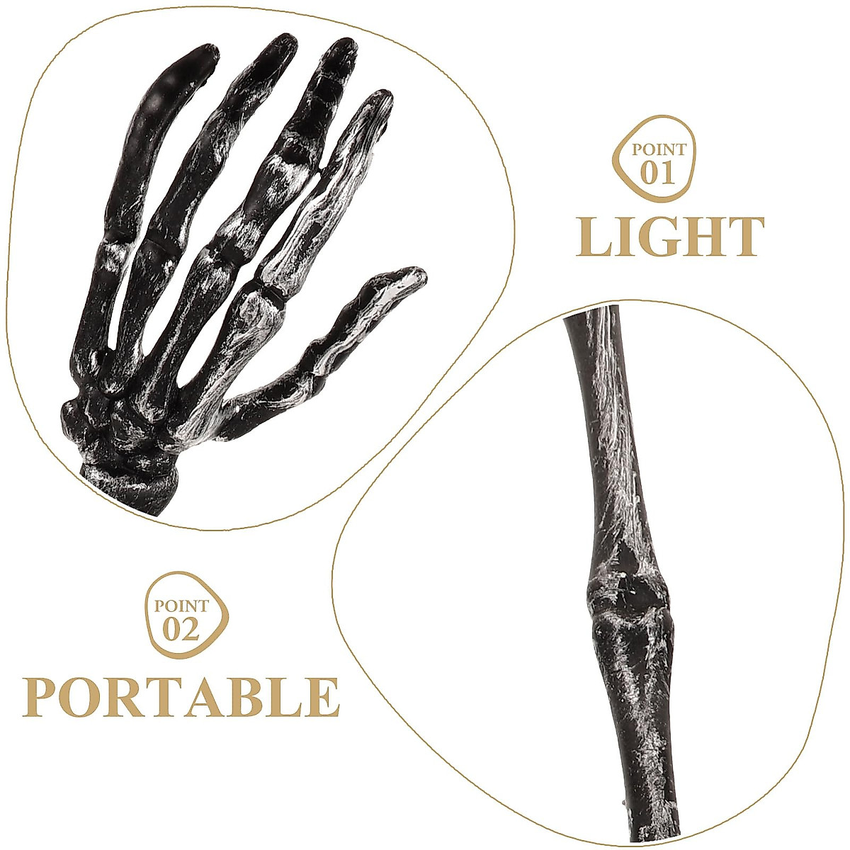 Skeleton Hands 2pcs Salad Spoon Skeleton Hand Spoon Skull Claw Spoon Hallowen Party Tableware Funny Pasta Fork for Halloween Party Favors Plastic Salad Tongs