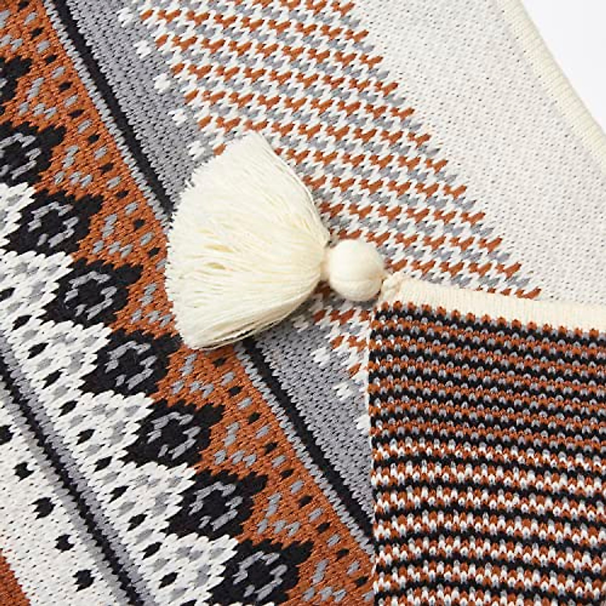 BlossoME Knit Blanket Throws 50”*66” Brown/All Season Boho Throws/Decorative Blanket Throws for Beds, Chairs, Sofas, Couch/Brown Thermal Throw Blankets for Gifts, Beige