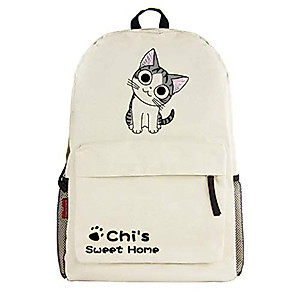 WANHONGYUE Chi's Sweet Home Cat Anime Cosplay Backpack Casual Daypack Day Trip Travel Bag Beige /3