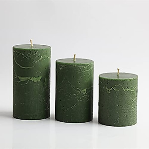 Nu'ada Handmade Pillar Candles Set of 3, Candle for Candle Holders, Long Burning and Dripless Pillar Candle for Wedding & Home & Restaurant, Spa, Bathroom, Bedroom Christmass Decoration Candles